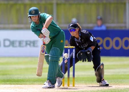 South African Cindy Eksteen batting towards her 47 not out ...