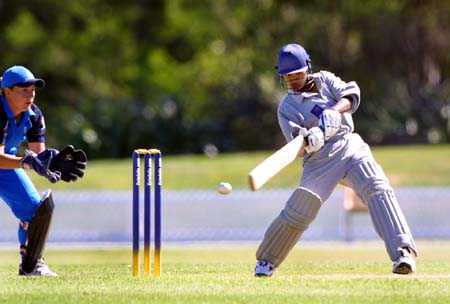 Hiroshi Abeysinghe during her innings of 57 | ESPNcricinfo.com