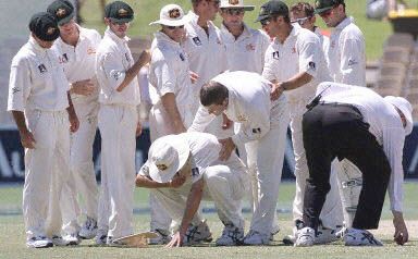 Concerned Australians help Gillespie after being hit on the face ...