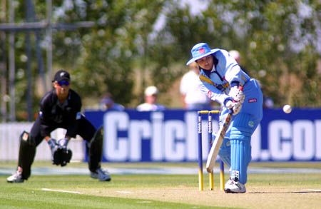 India's Smitha Harikrishna hits the ball to the on-side | ESPNcricinfo.com