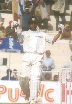 Sachin Tendulkar acknowledges the uproarious applause after his century | ESPNcricinfo.com