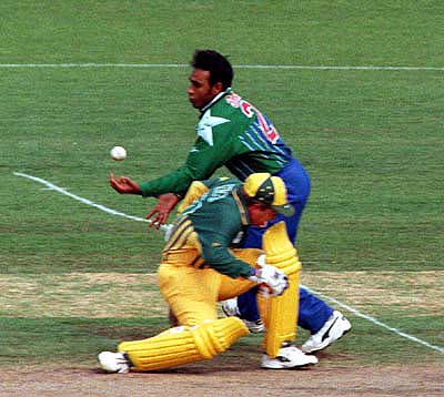 Sohail in the act of catching Paul Reiffel | ESPNcricinfo.com