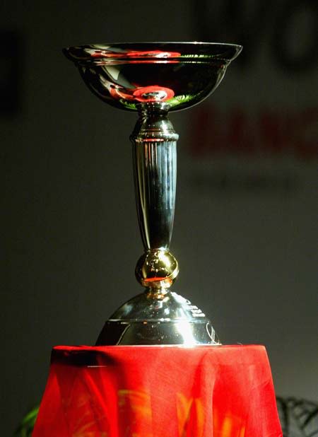 The trophy was unveiled at the launch | ESPNcricinfo.com