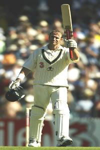 Hayden celebrates his century | ESPNcricinfo.com