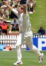 Ian Butler celebrates on his way to a six-for | ESPNcricinfo.com