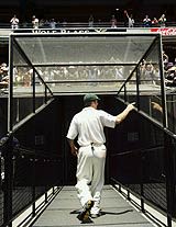 Steve Waugh makes his last walk back into the pavilion at the MCG ...