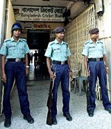 Police outside the Bangabandhu National Stadium in Dhaka | ESPNcricinfo.com