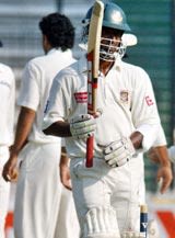 Tapash Baisya walking off after his dismissal | ESPNcricinfo.com